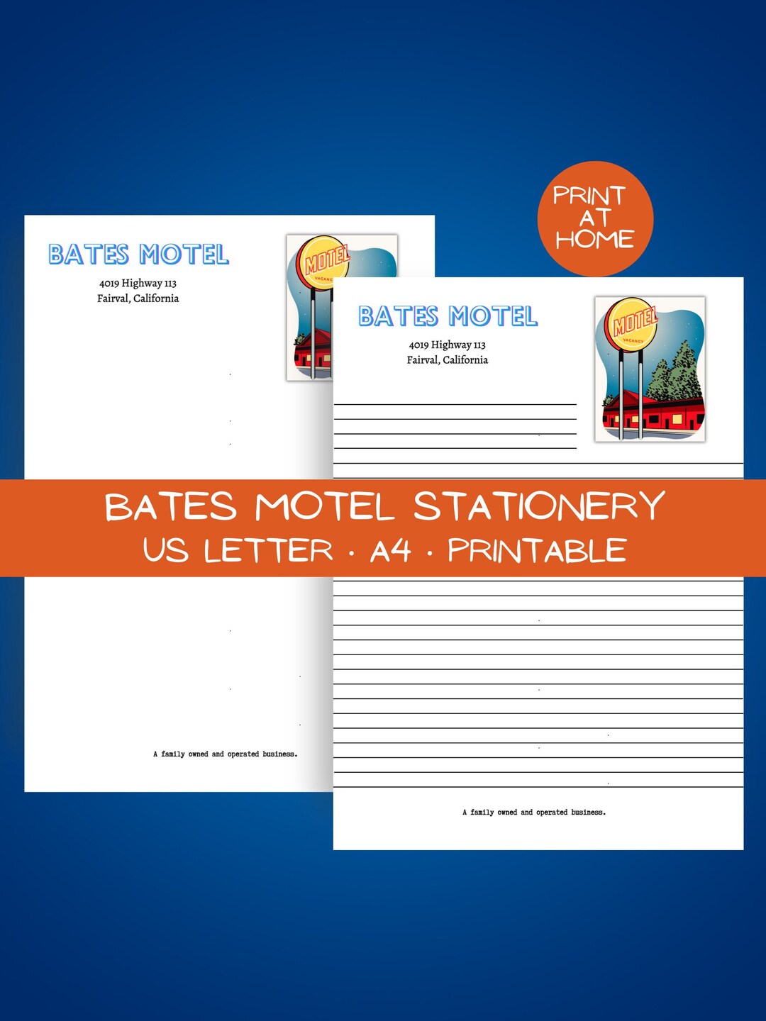 Bates Motel Stationery Psycho Digital Download Printable - Etsy