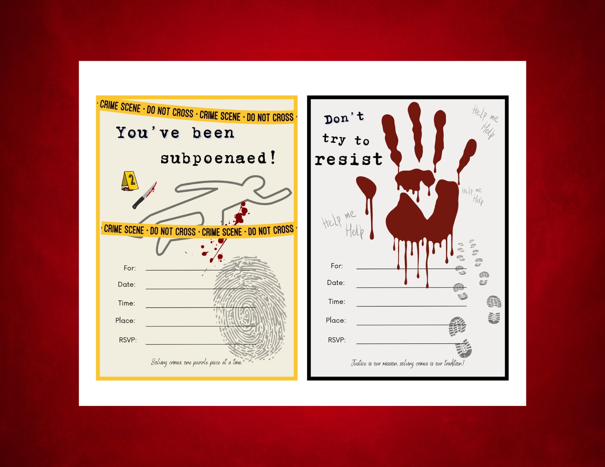 Crime Scene Murder Mystery Birthday Invitations - Etsy