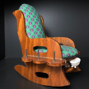 Reupholstered Vintage Rocking Chair Pin Cushion/jewelry Display Shining ...