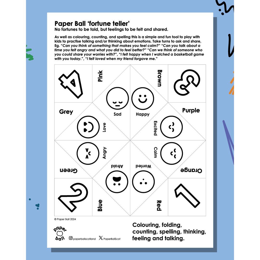Oragami 'fortune Teller' | Activity Sheet | Activities | Emotions ...