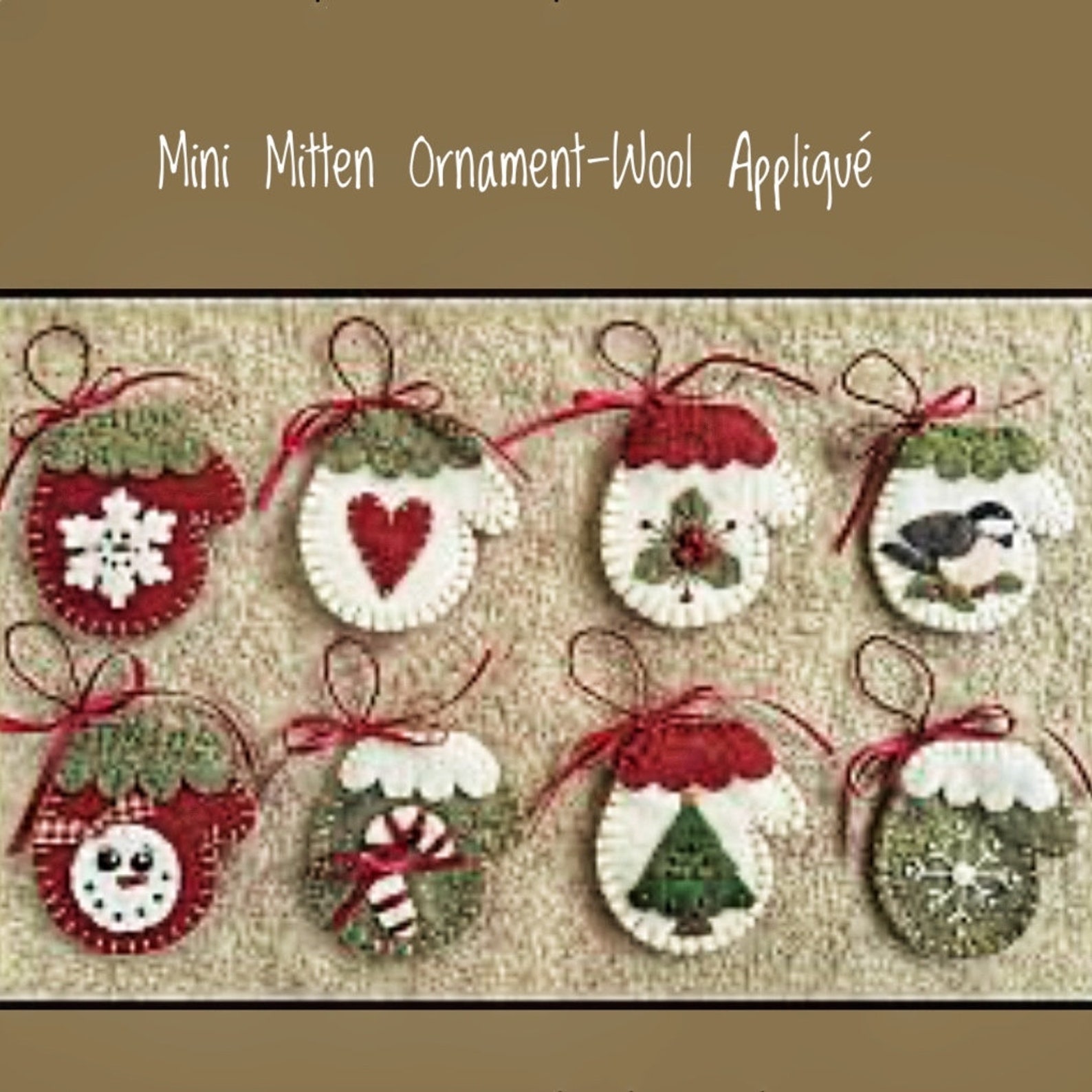 Mini Mittens Ornaments | Penny Lane Primitives | Wool Appliqué Pattern ...