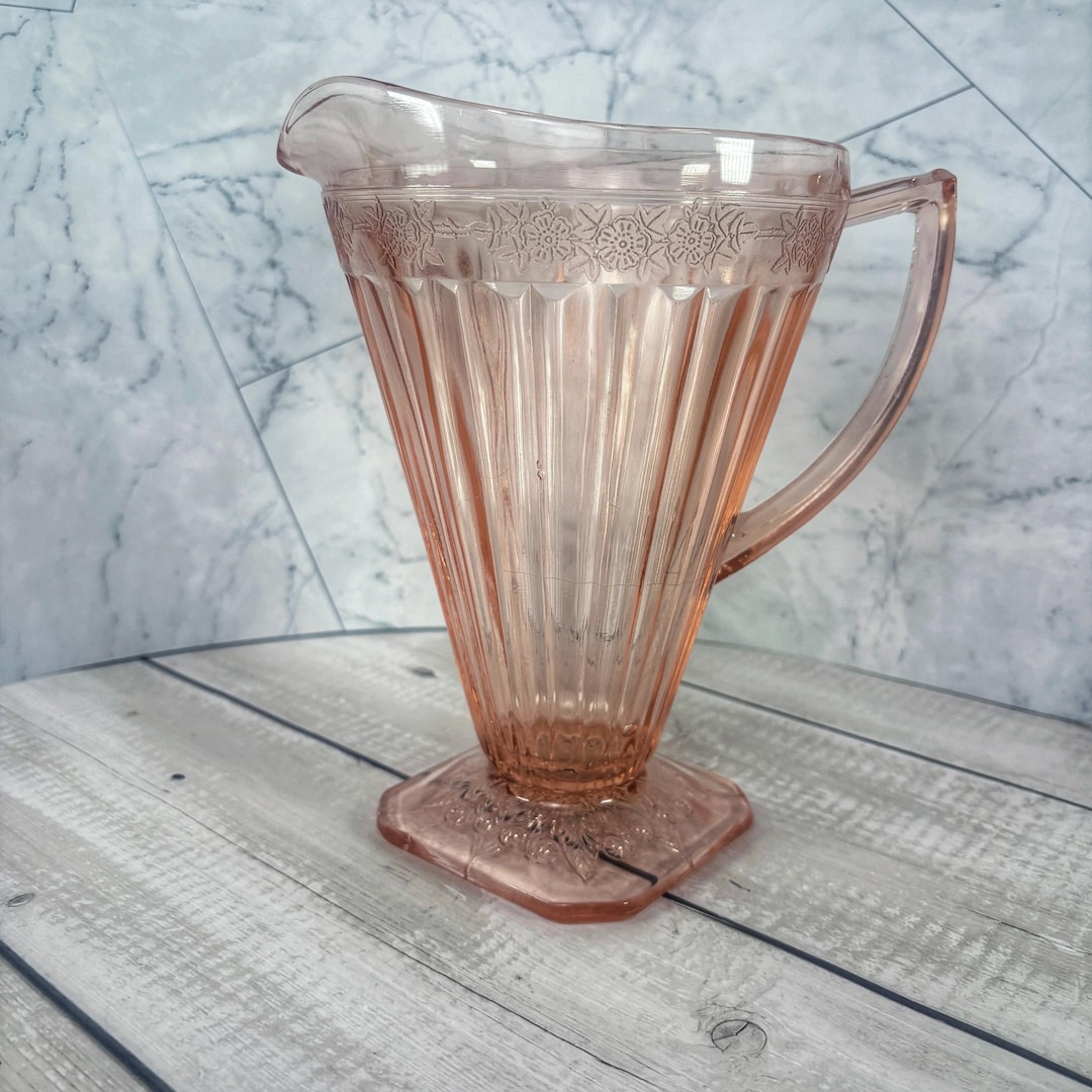 Vintage Adam Pink Square Base Footed Pitcher 32oz. | Collection by ...