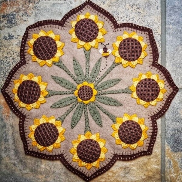 Wool Applique Sunflower Pattern - Etsy