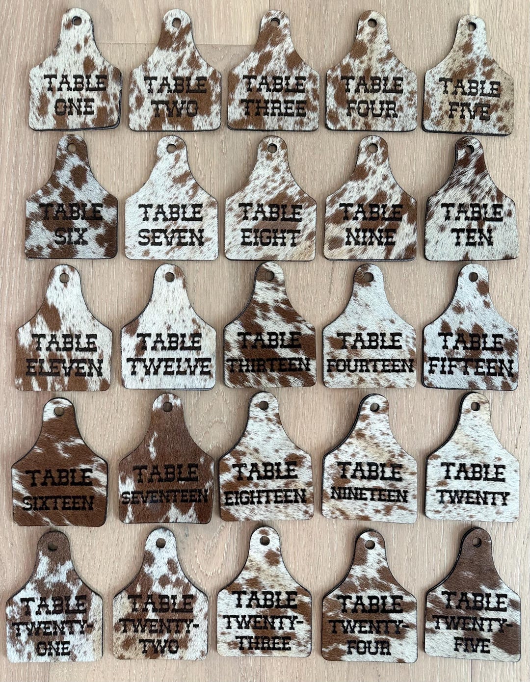 Cowhide Wedding Cow Tag Table Numbers: Rustic Western Decor - Etsy