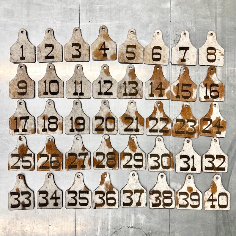 Cowhide Wedding Cow Tag Table Numbers: Rustic Western Decor - Etsy