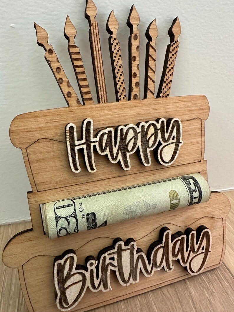 Happy Birthday Card With Rolled Money Slot Unique & Fun Gift Idea for ...