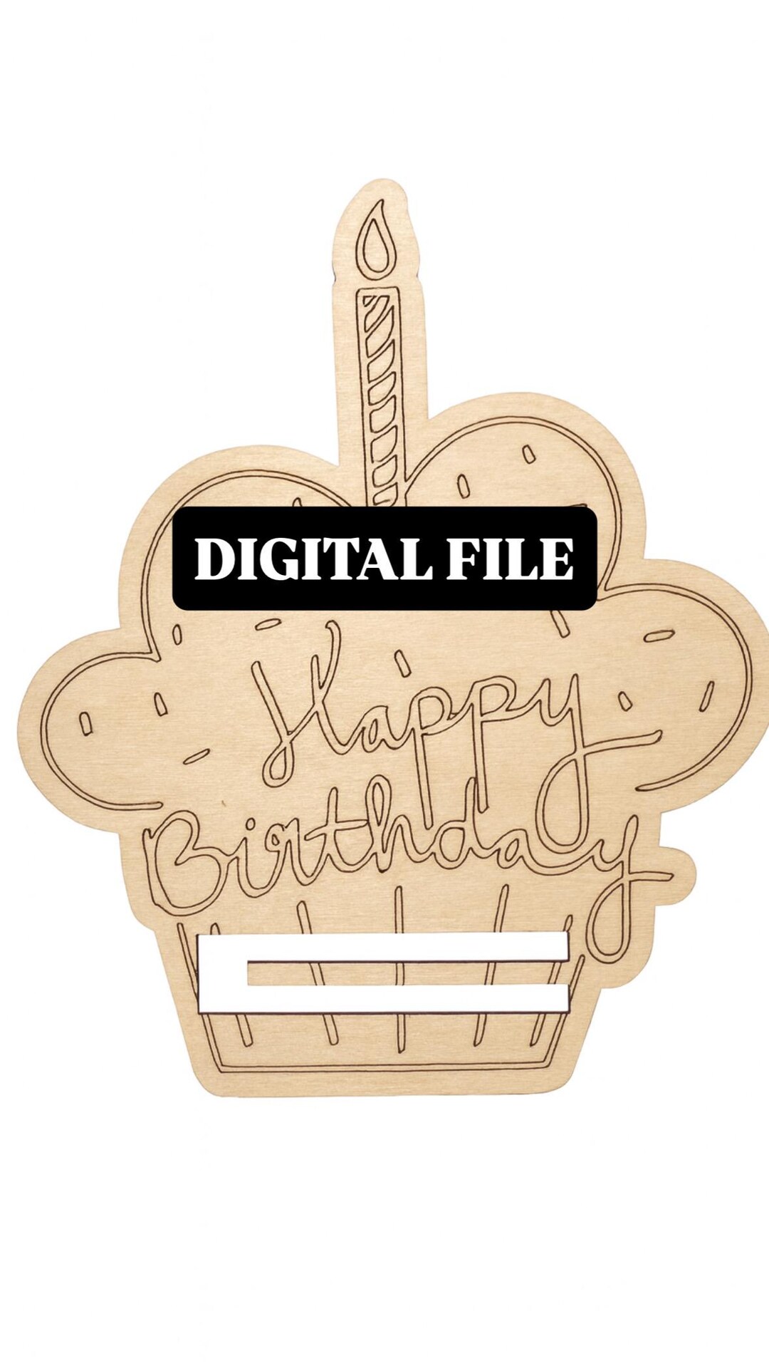 Happy Birthday Cupcake With Money Slot (digital File) - Etsy
