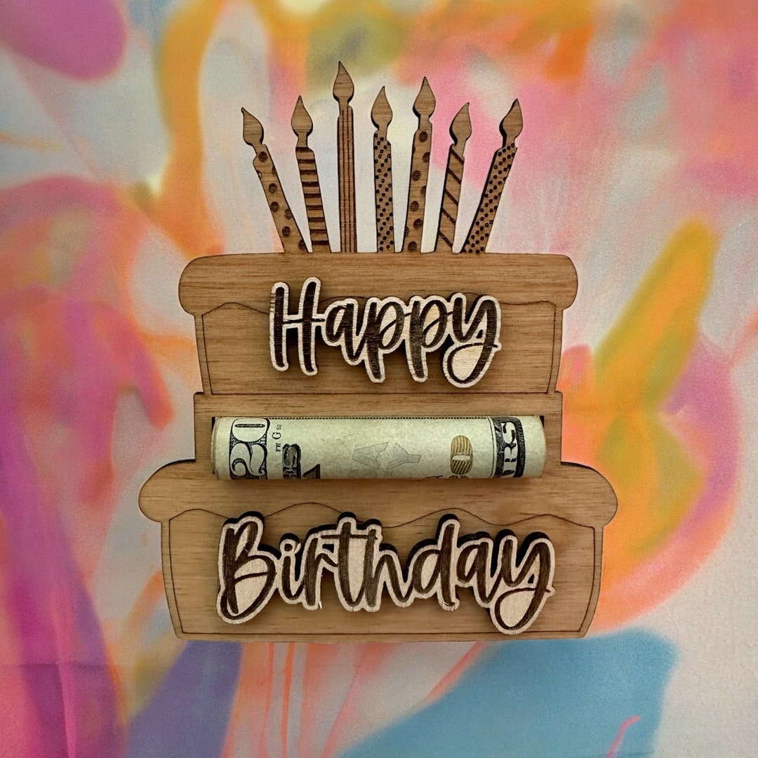 Happy Birthday Card With Rolled Money Slot Unique & Fun Gift Idea for ...