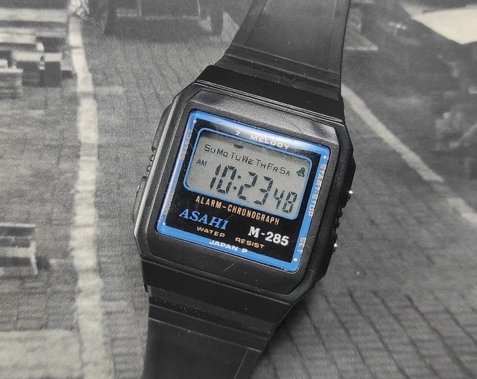 Vintage Asahi M-285 7 Melody Alarm-chronograph Digital Quartz Watch - Etsy