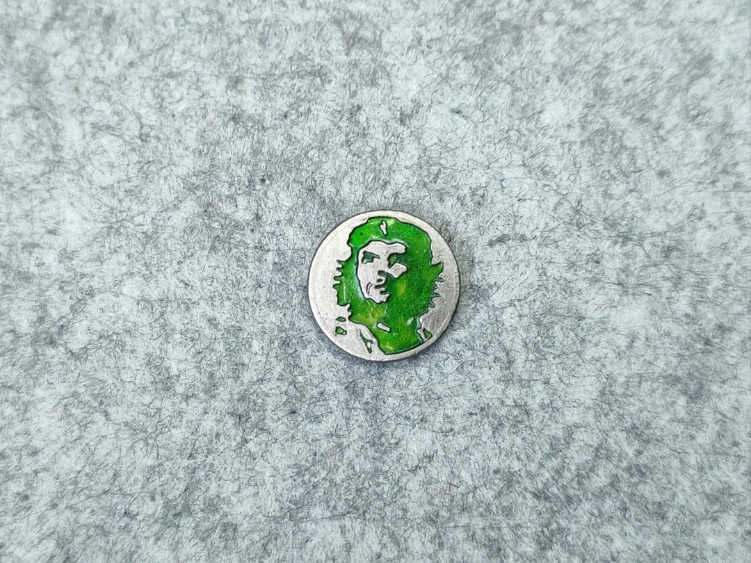 Vintage Che Guevara Pin Badge - Enamel Green Siluett - Etsy