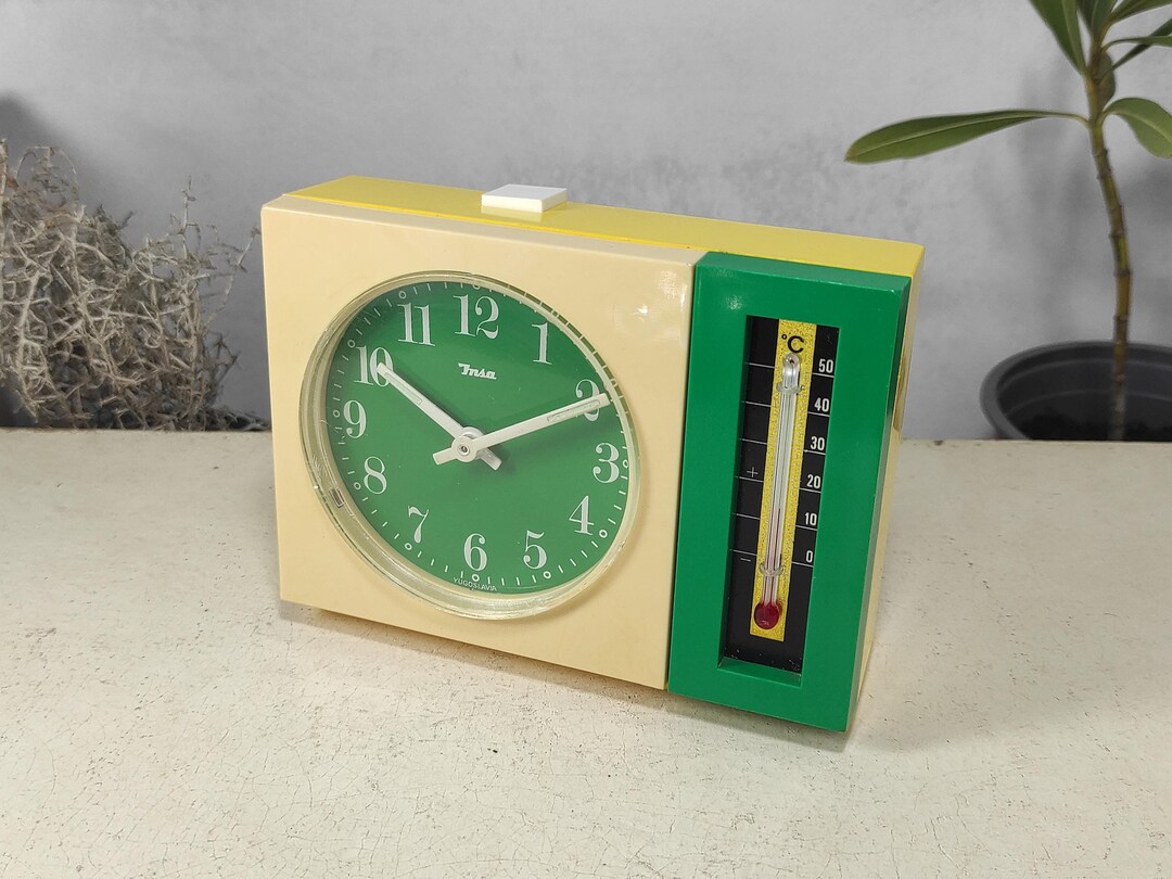 Vintage Insa Alarm Clock With Thermometer Made in Yugoslavia - Etsy
