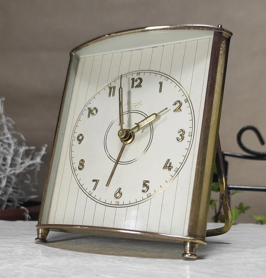 Vintage Kienzle Art Deco Alarm Clock - 2 Jewels Mechanical Desk Clock ...