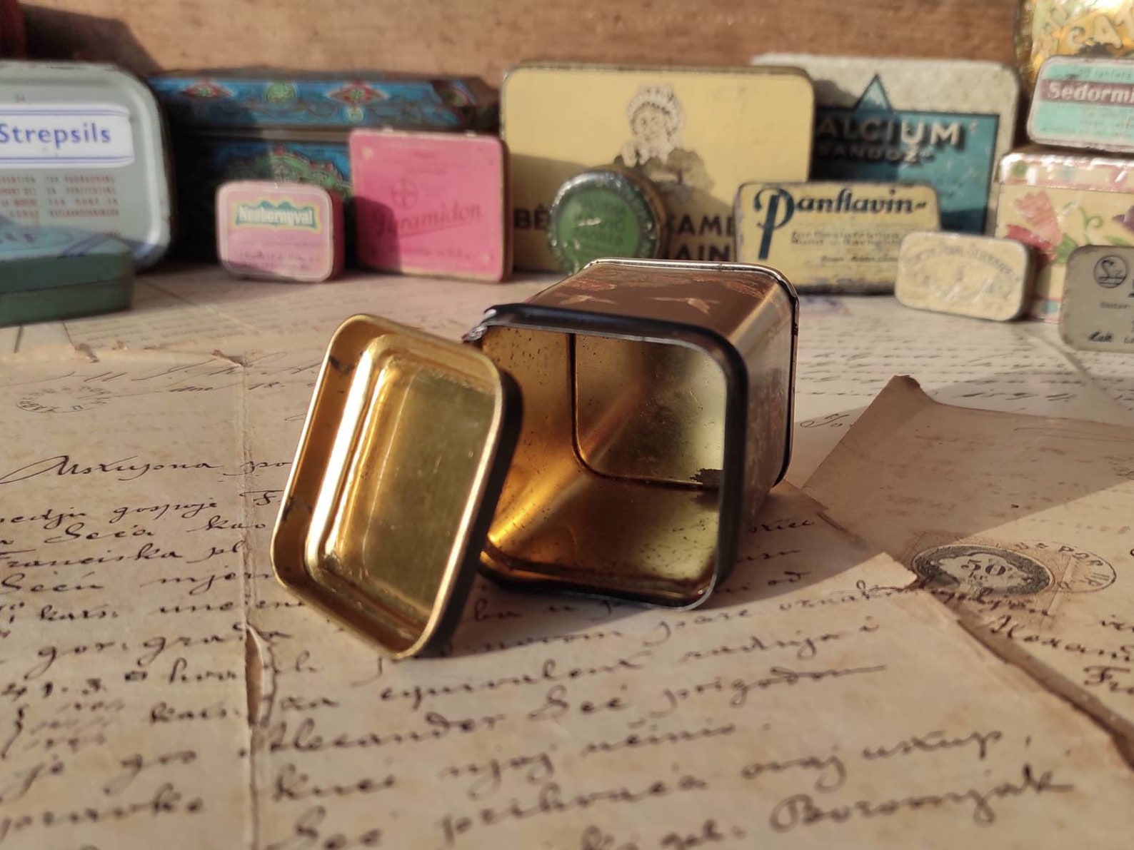 Vintage Small Tea Tin Box With Asian Motifs - Etsy