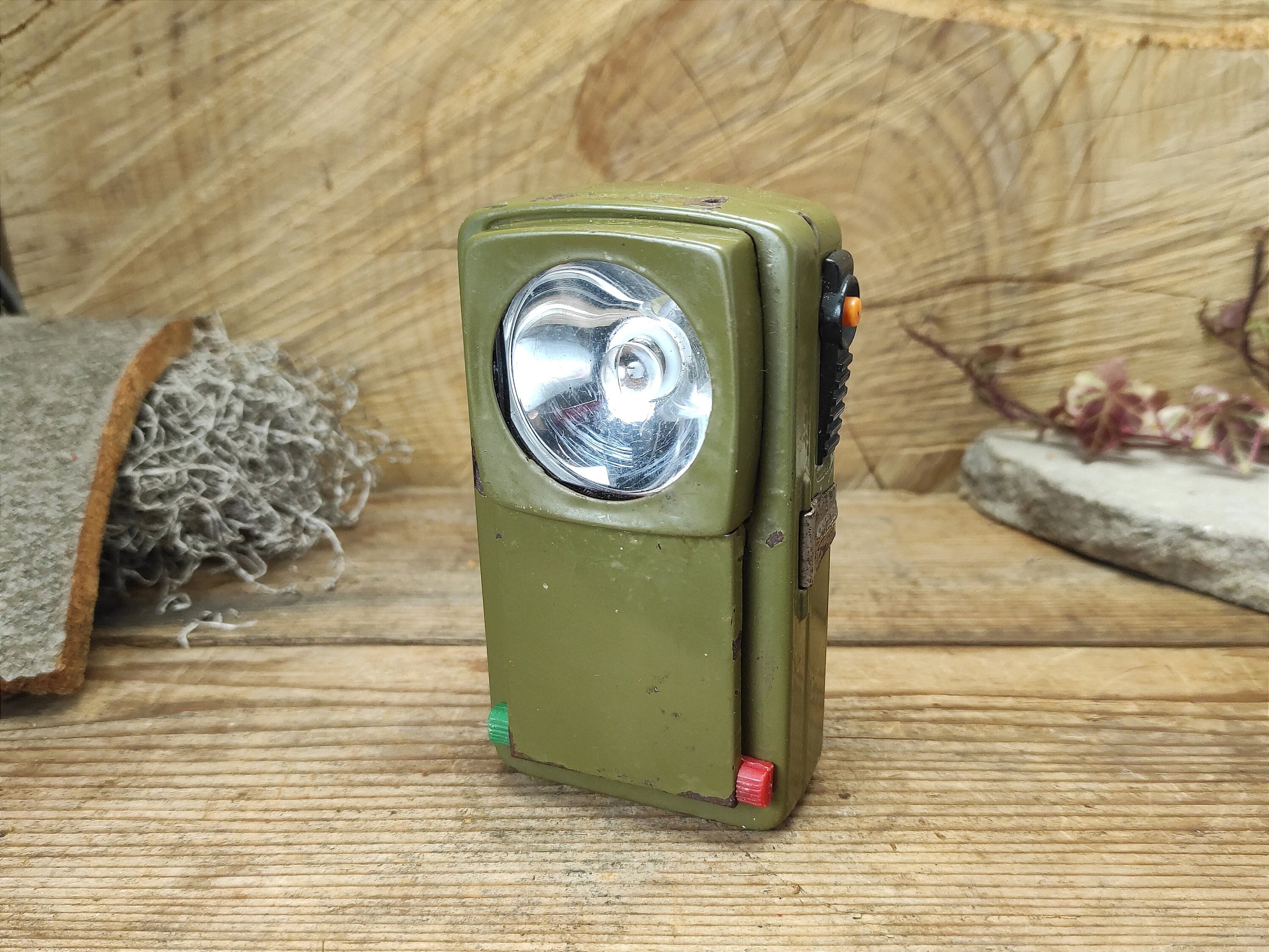 Vintage Military Flashlight Red/green Signal Light Army Flashlight - Etsy