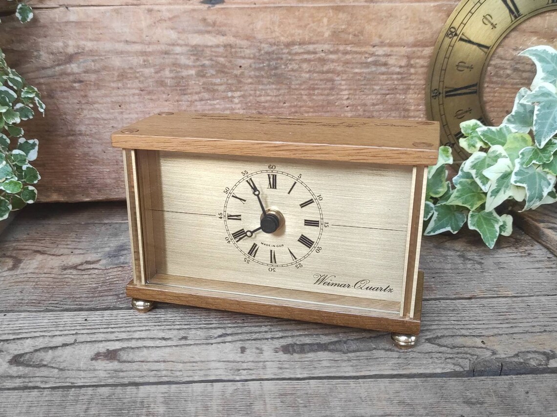Vintage Weimar-quartz Mantel Clock Made in GDR - Etsy
