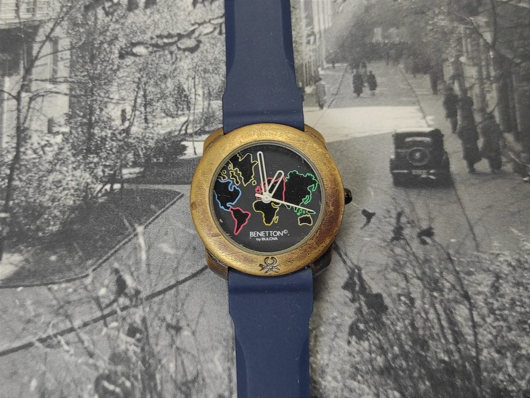 Vintage Benetton by Bulova World Map Men's Quartz Watch - Etsy Australia