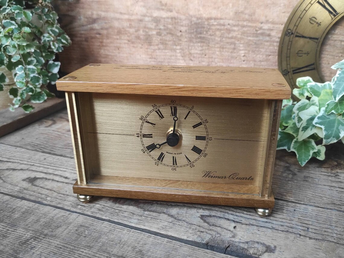 Vintage Weimar-quartz Mantel Clock Made in GDR - Etsy