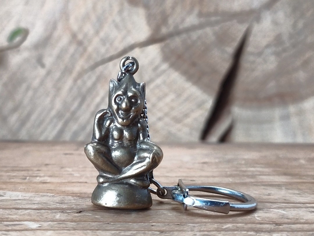 Vintage Solid Brass Piskie Pixie Lucky Keyring Pipe Tamper - Etsy