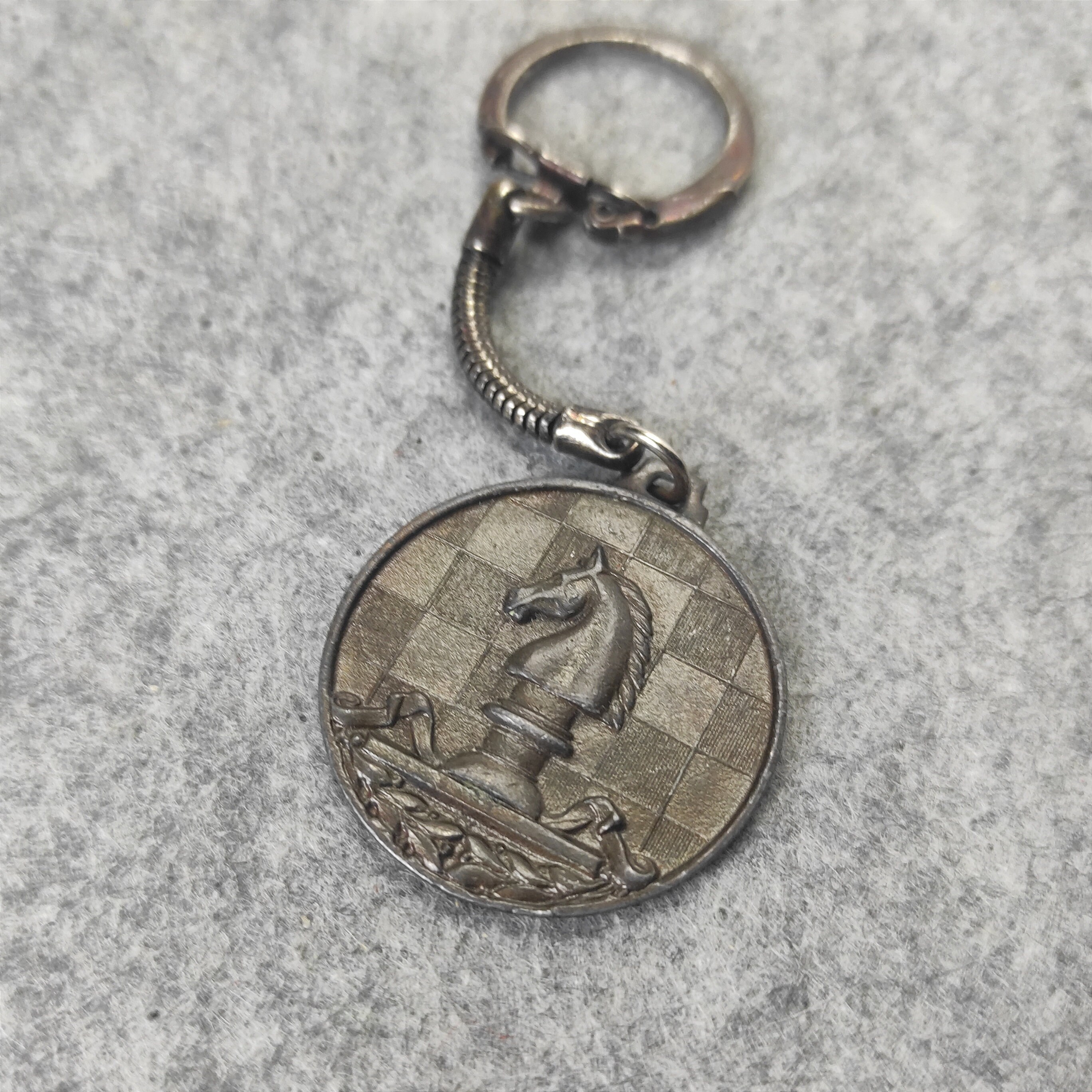 Vintage Chess Medal Keychain Bronze Chess Keyring With Blank - Etsy