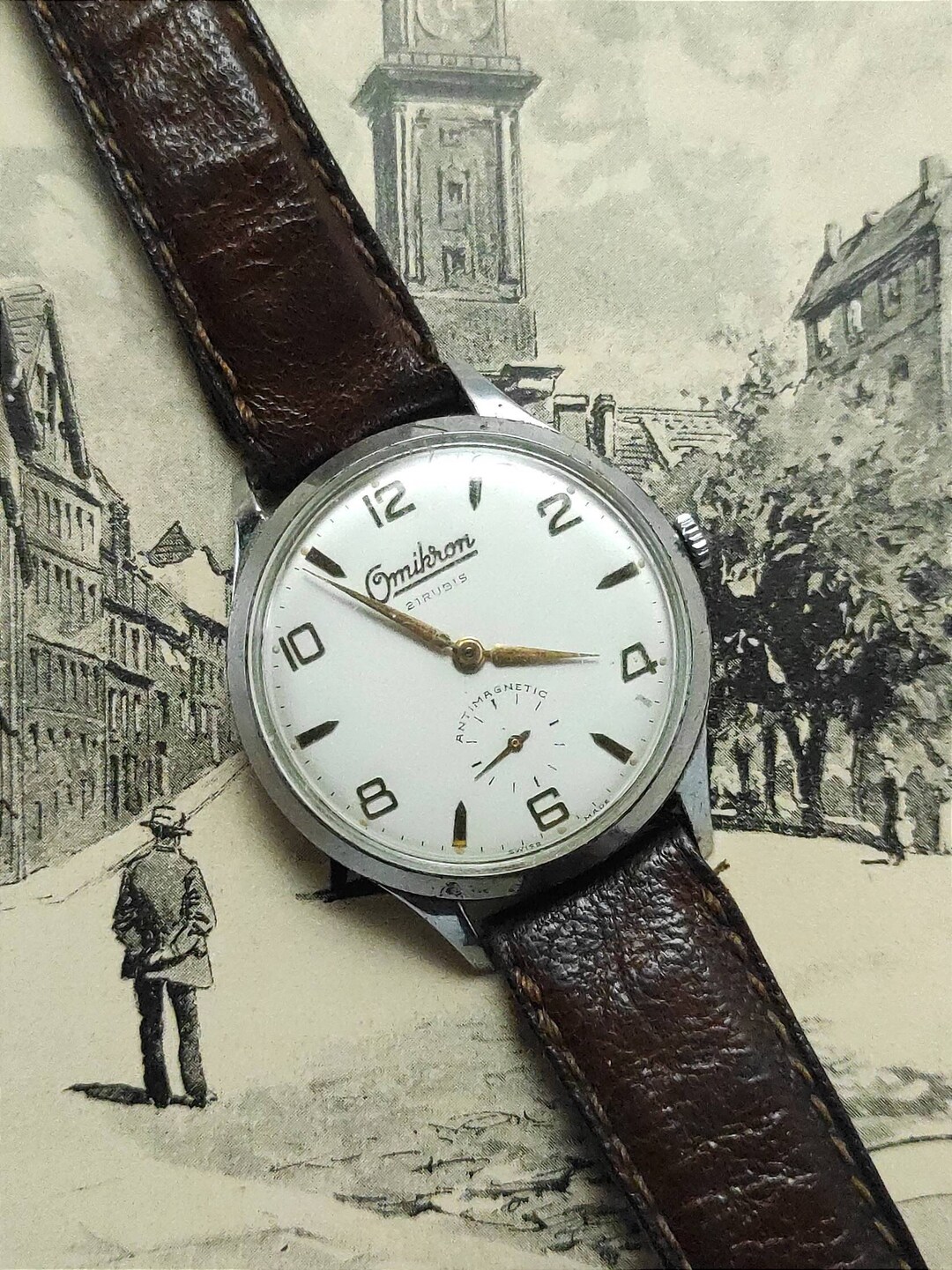 Vintage Omikron Swiss Made Men's Watch 21 Rubis Cal AS - Etsy