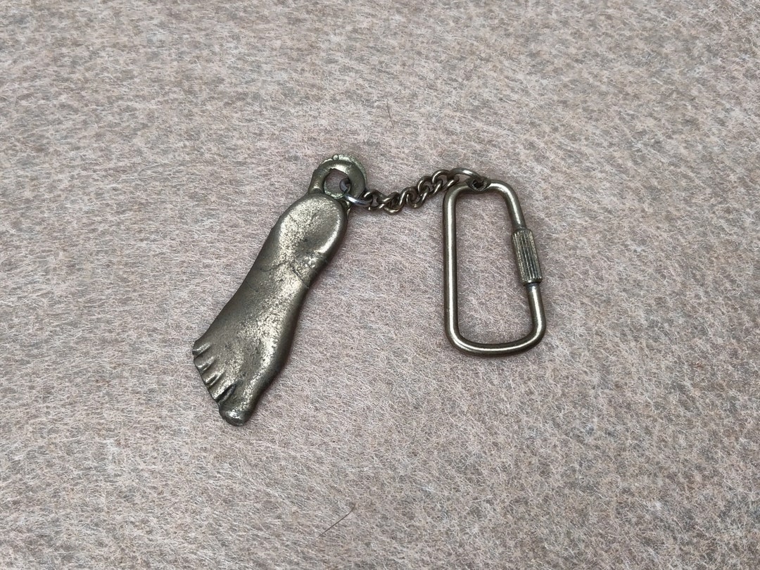 Vintage Bronze Foot Key Ring - Etsy