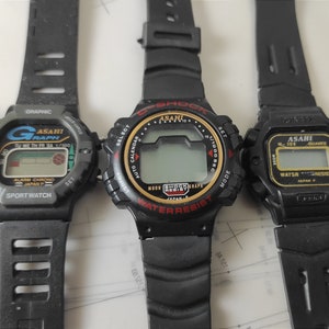 Vintage Asahi Digital Watch - Not Working, for Parts or Repair - Set of ...