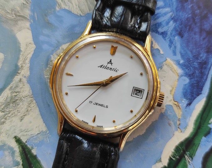 Vintage Atlantic 17 Jewels Swiss Made Men's Watch - Etsy