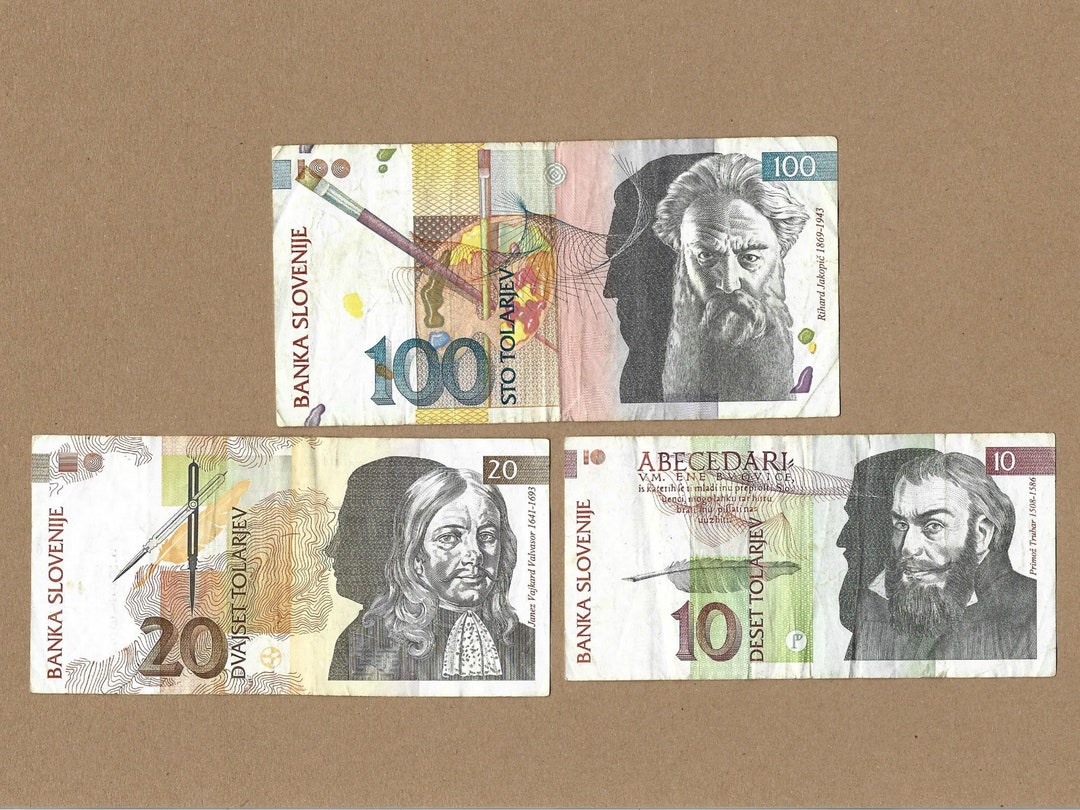 Slovenian Tolar 3 Banknotes From 1992 - Etsy