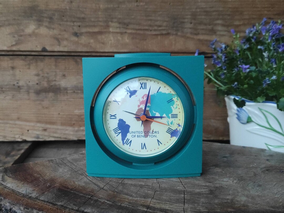 Vintage Quartz Alarm Clock United Colors of Benetton Made in - Etsy