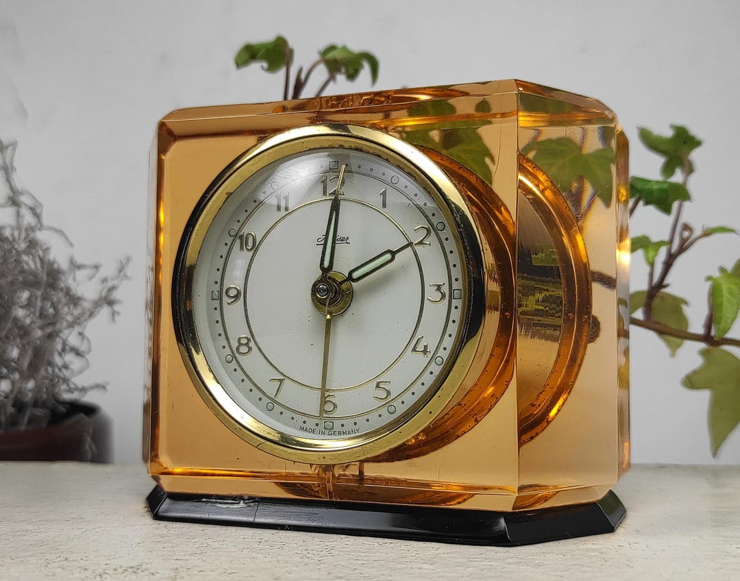 Vintage Kaiser Alarm Clock - Transparent Resin Body Mechanical Clock ...