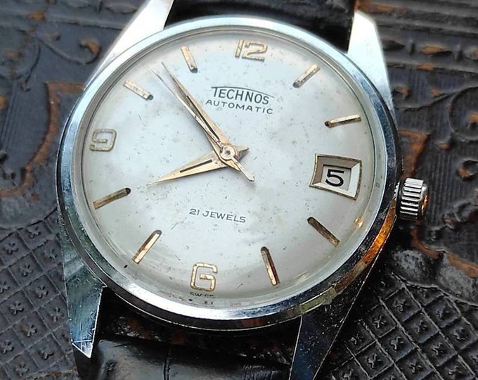 Vintage Technos Automatic 21 Jewels AS1701 Swiss Made Men's Wristwatch ...