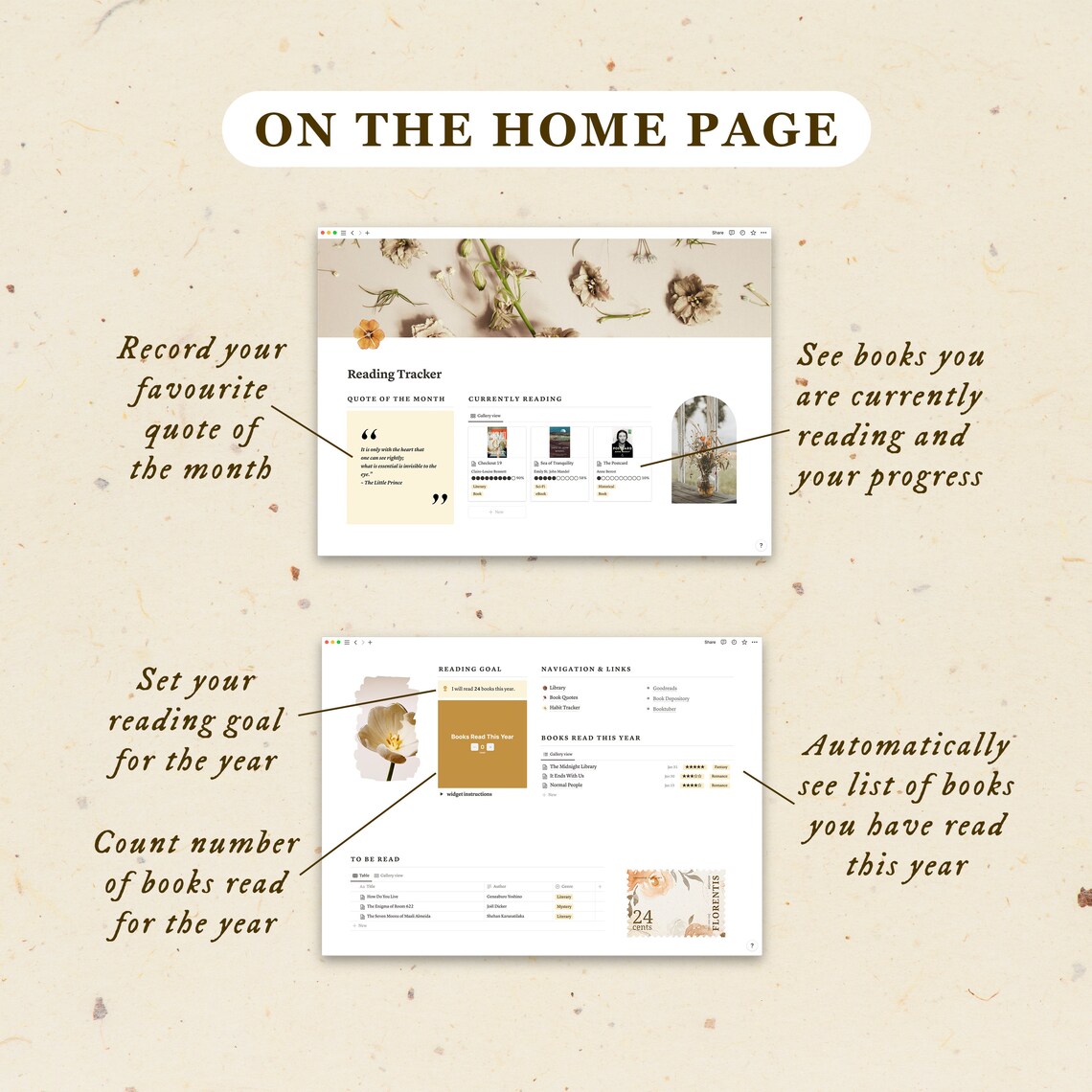 Notion Reading Tracker Template Books Tracker Notion - Etsy