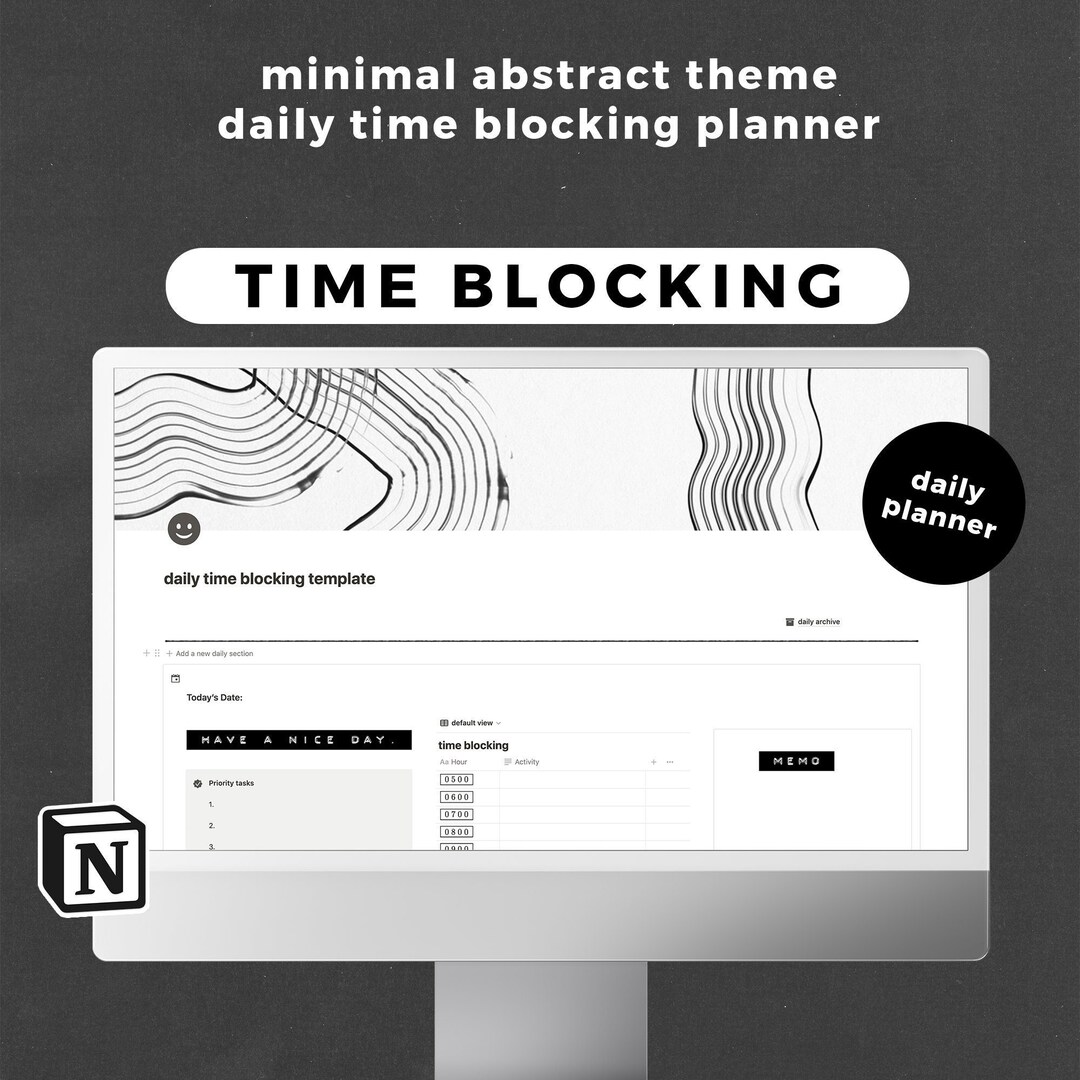 Notion Time Blocking Template Notion Daily Planner Journal Notion ...