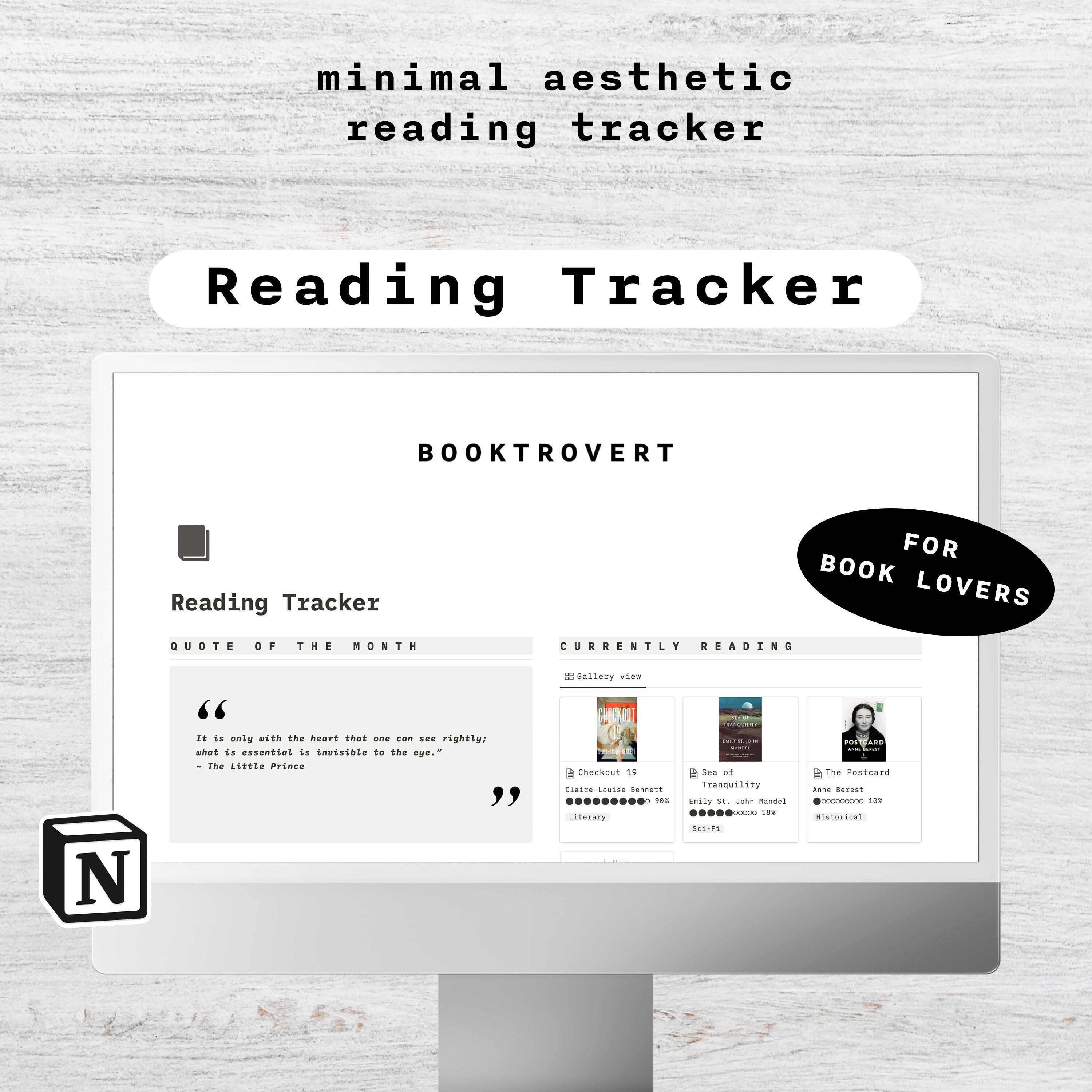 Notion Reading Tracker Template Books Tracker Notion Library Aesthetic ...