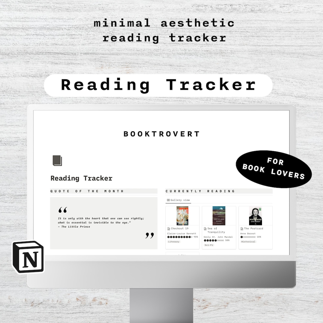 Notion Reading Tracker Template | Books Tracker | Notion Library | Aesthetic Minimal Notion ...
