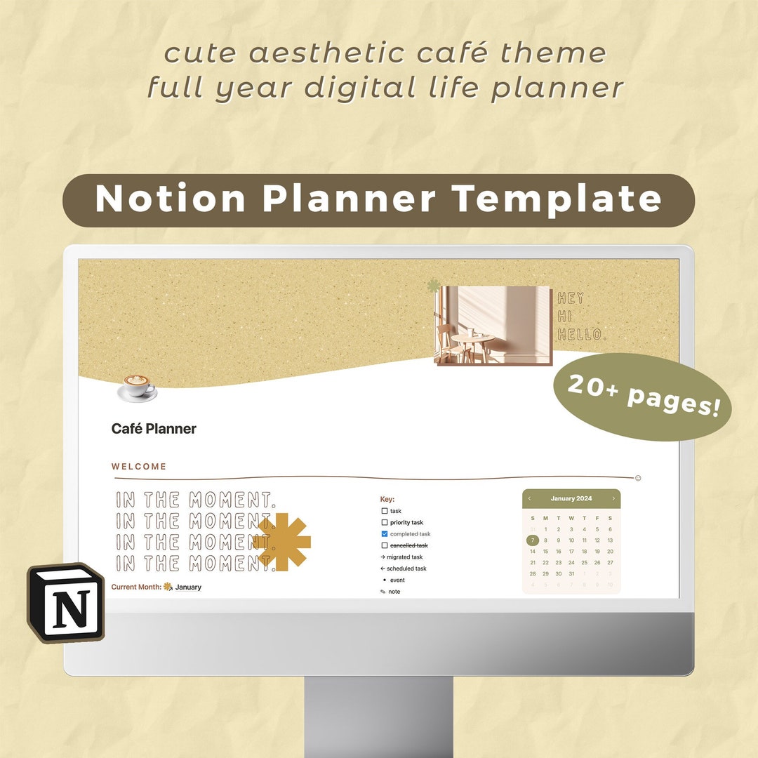 Notion Planner Template Full Year Digital Life Planner Customisable ...