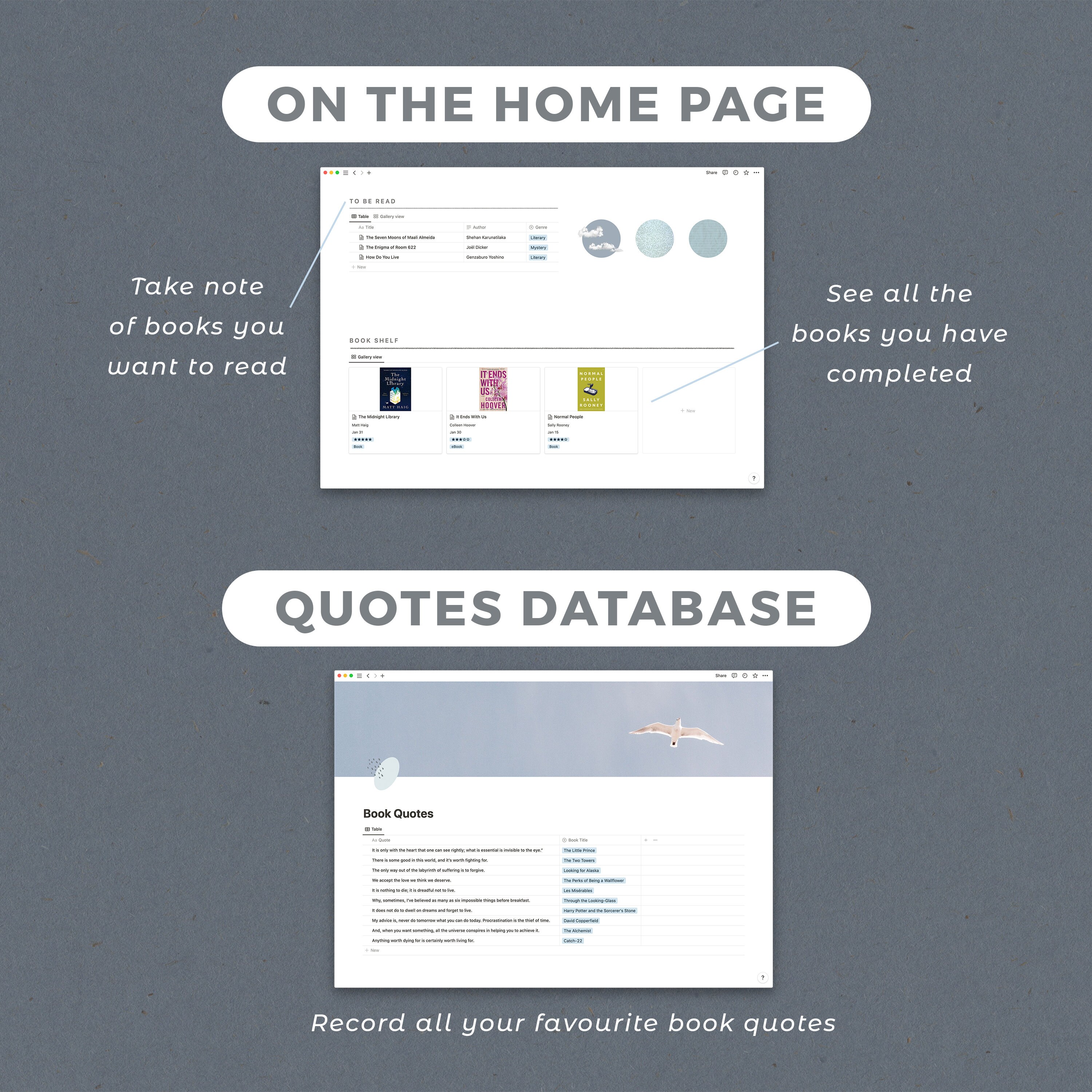 Notion Reading Tracker Template | Books Tracker | Notion Library | Calm ...
