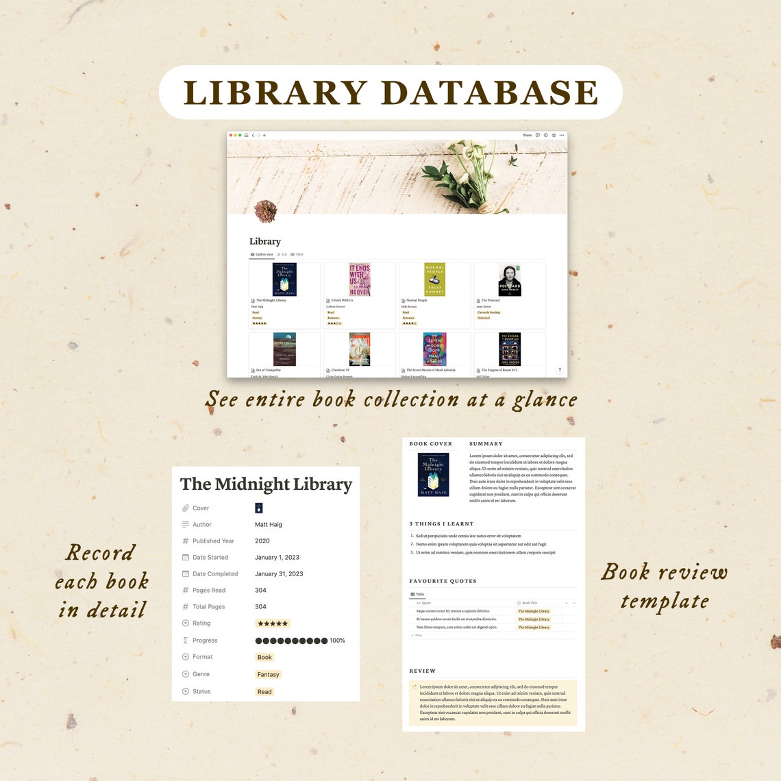 Notion Reading Tracker Template Books Tracker Notion - Etsy