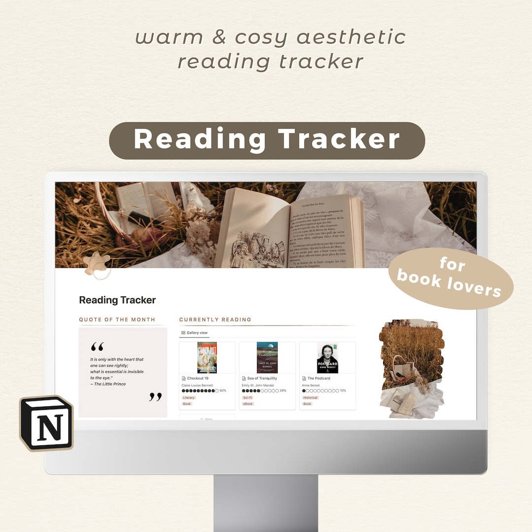 Notion Reading Tracker Template Books Tracker Notion Library Warm ...