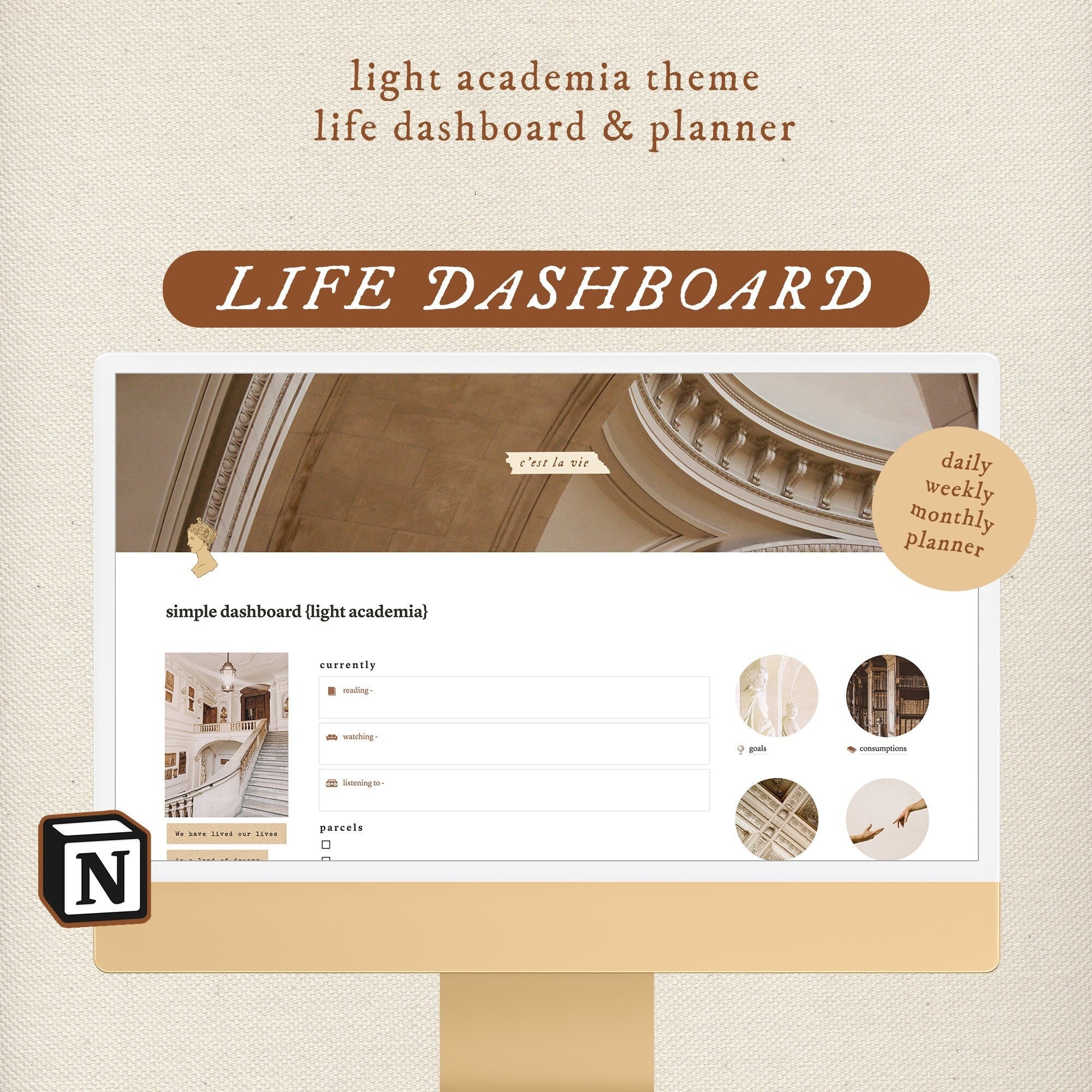 Notion Life Dashboard & Planner Time Blocking Template - Etsy