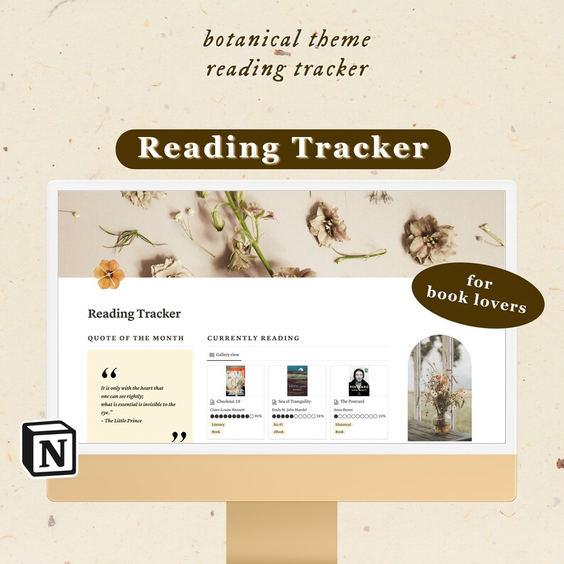 Notion Reading Tracker Template Books Tracker Notion - Etsy