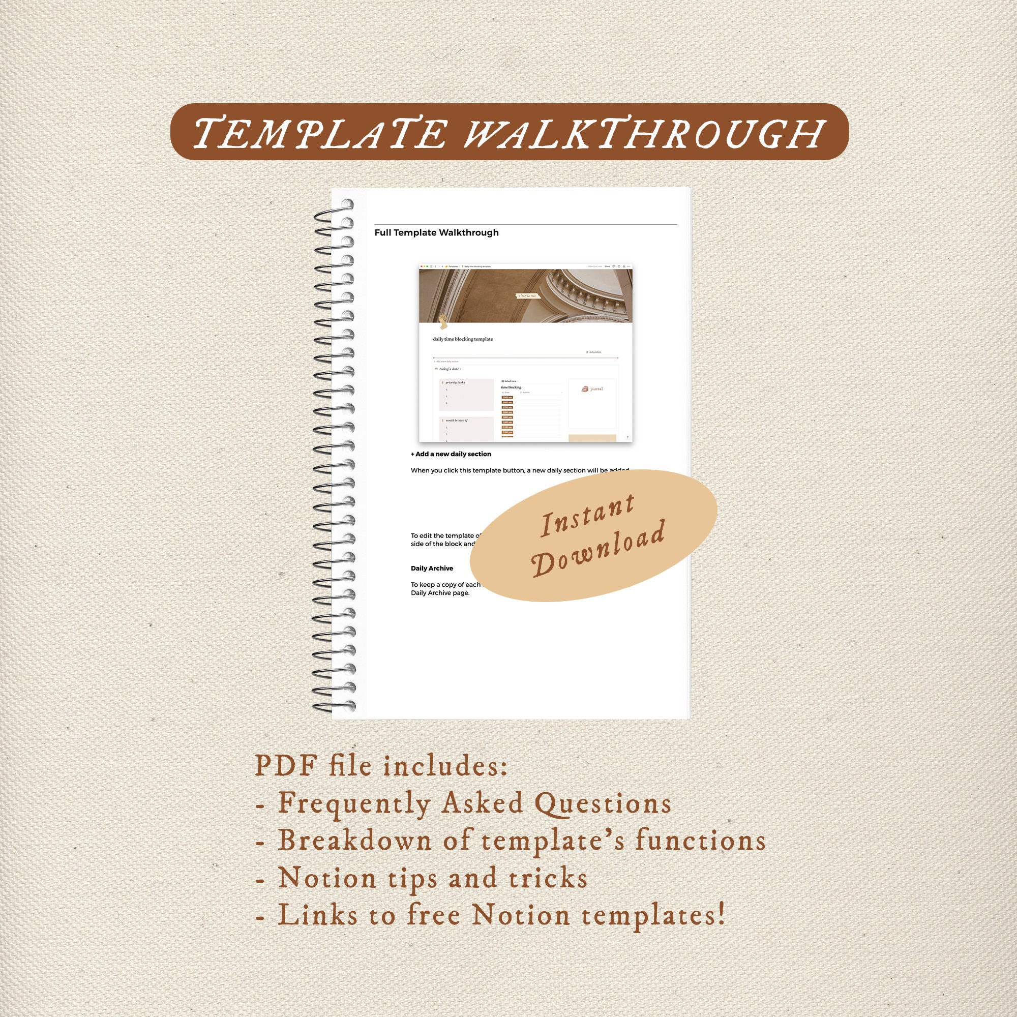 Notion Time Blocking Template | Notion Daily Planner Journal | Notion ...