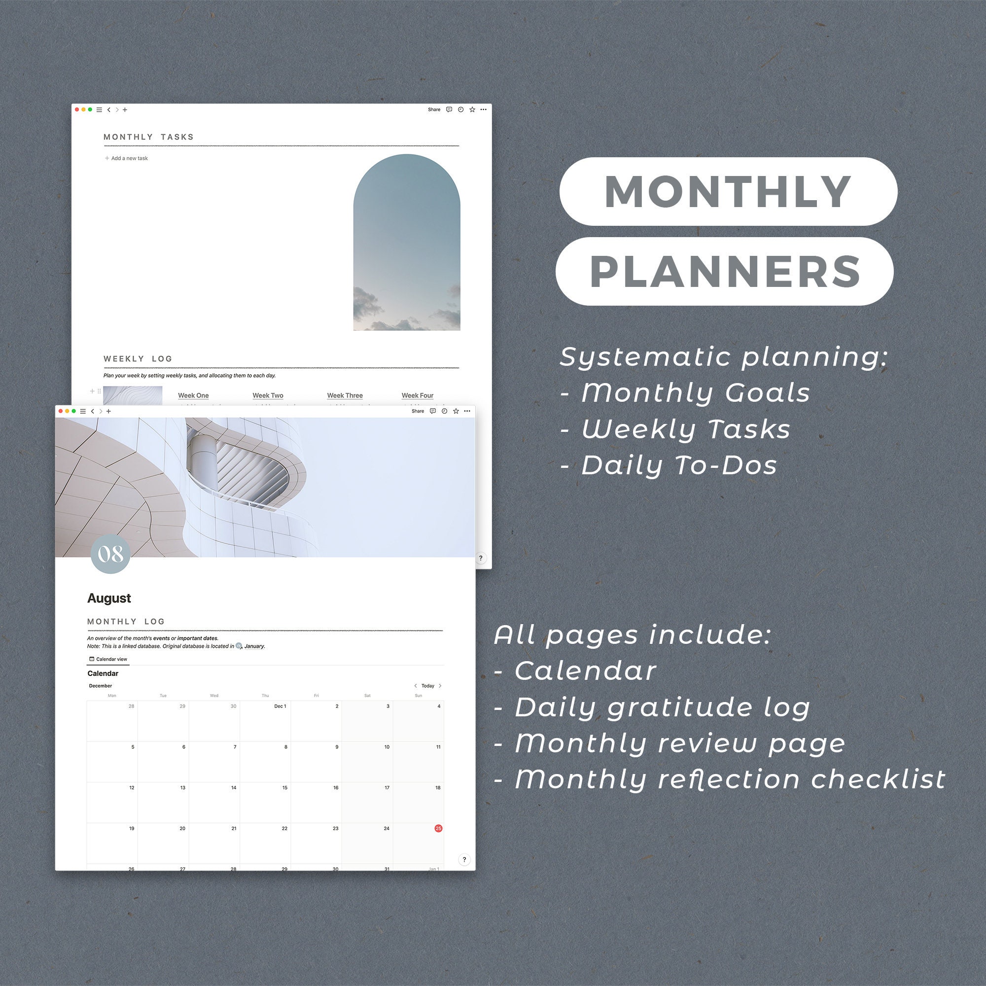 Notion Monthly Planner Template Full Year Digital Life Planner ...