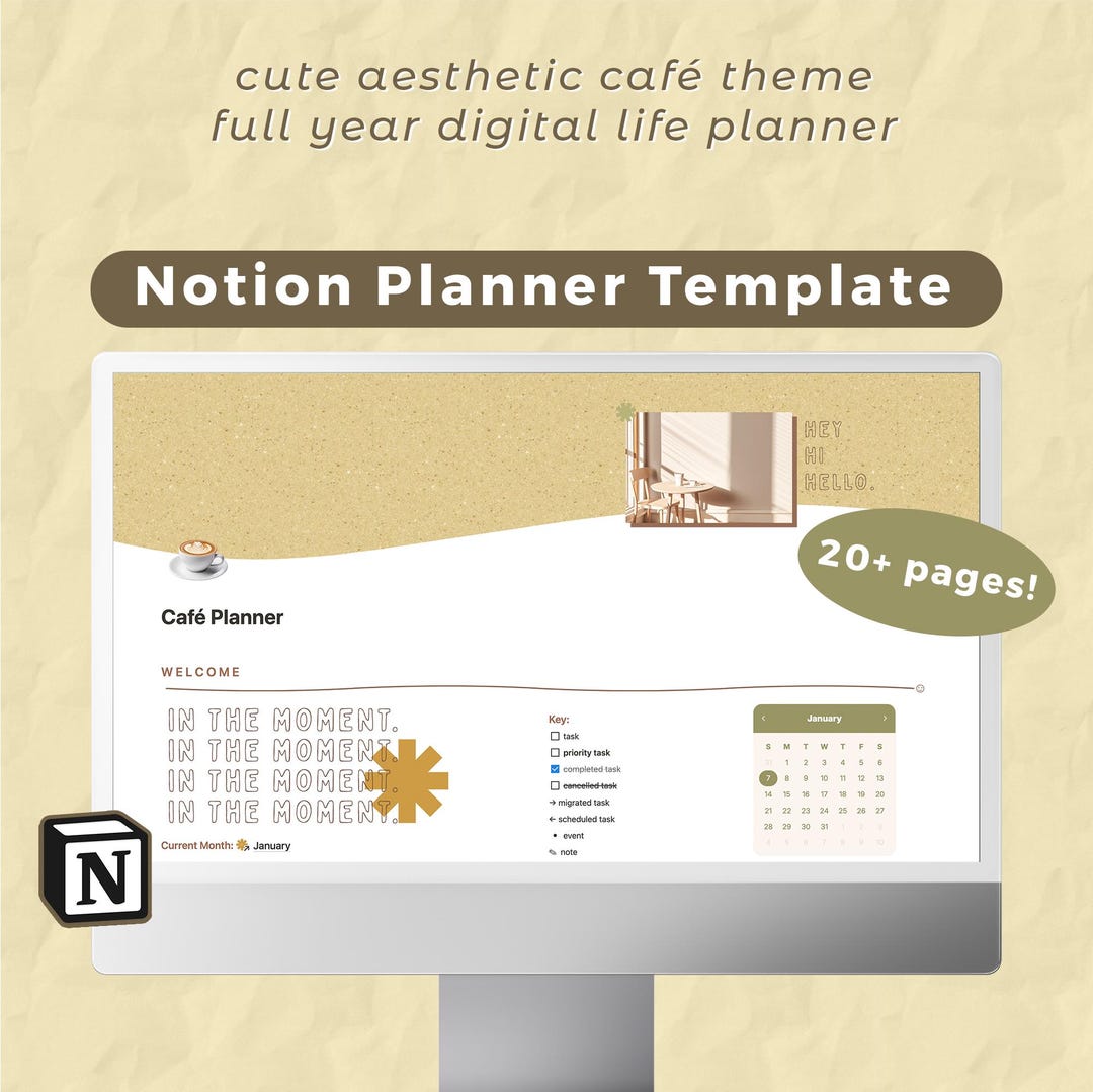 Notion Planner Template | Full Year Digital Life Planner | Customisable ...