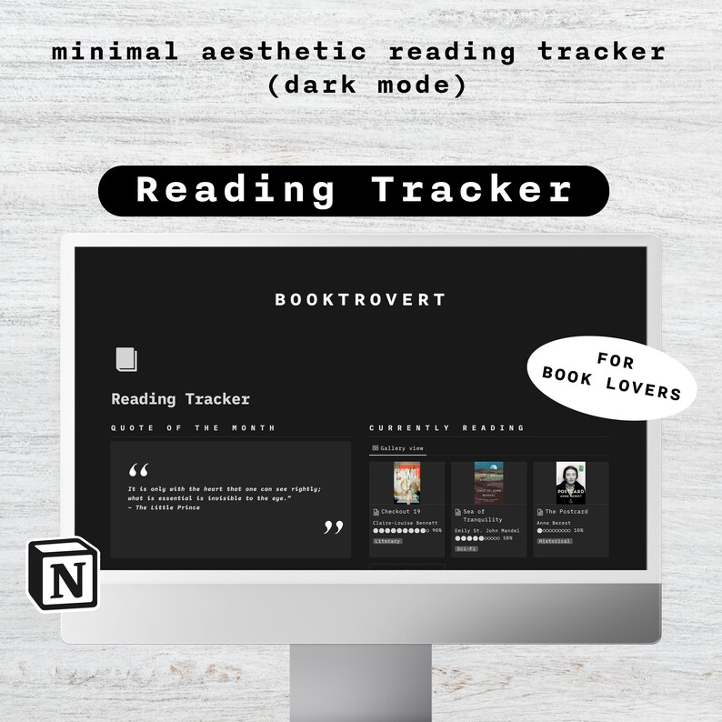 Notion Reading Tracker Template Books Tracker Notion Library Aesthetic Minimal Notion Template ...