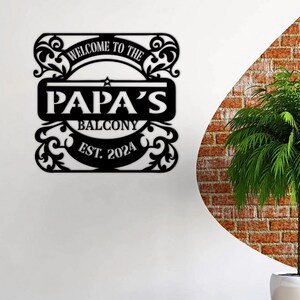 Custom Balcony Sign With Led Lights, Metal Balcony Wall Hanging, Custom ...