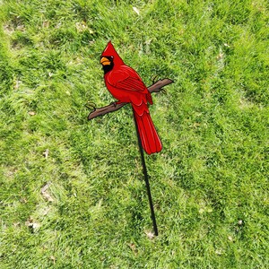 Cardinal Metal Garden Stake, Cardinal Yard Stake, Plant Pot Indoor ...