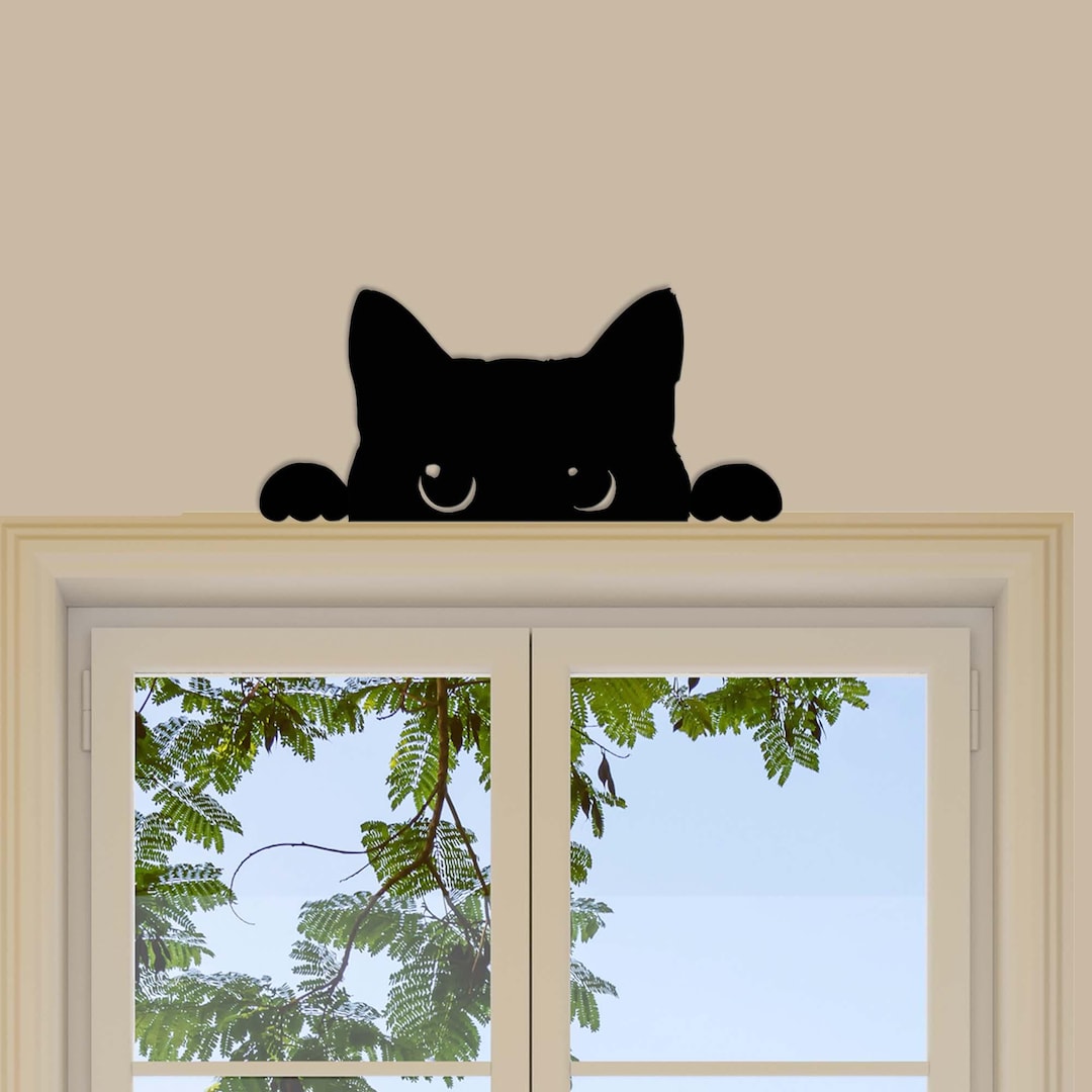 Cat Door Topper, Metal Cat Door Hanger, Black Cat Decor, Over the Door ...