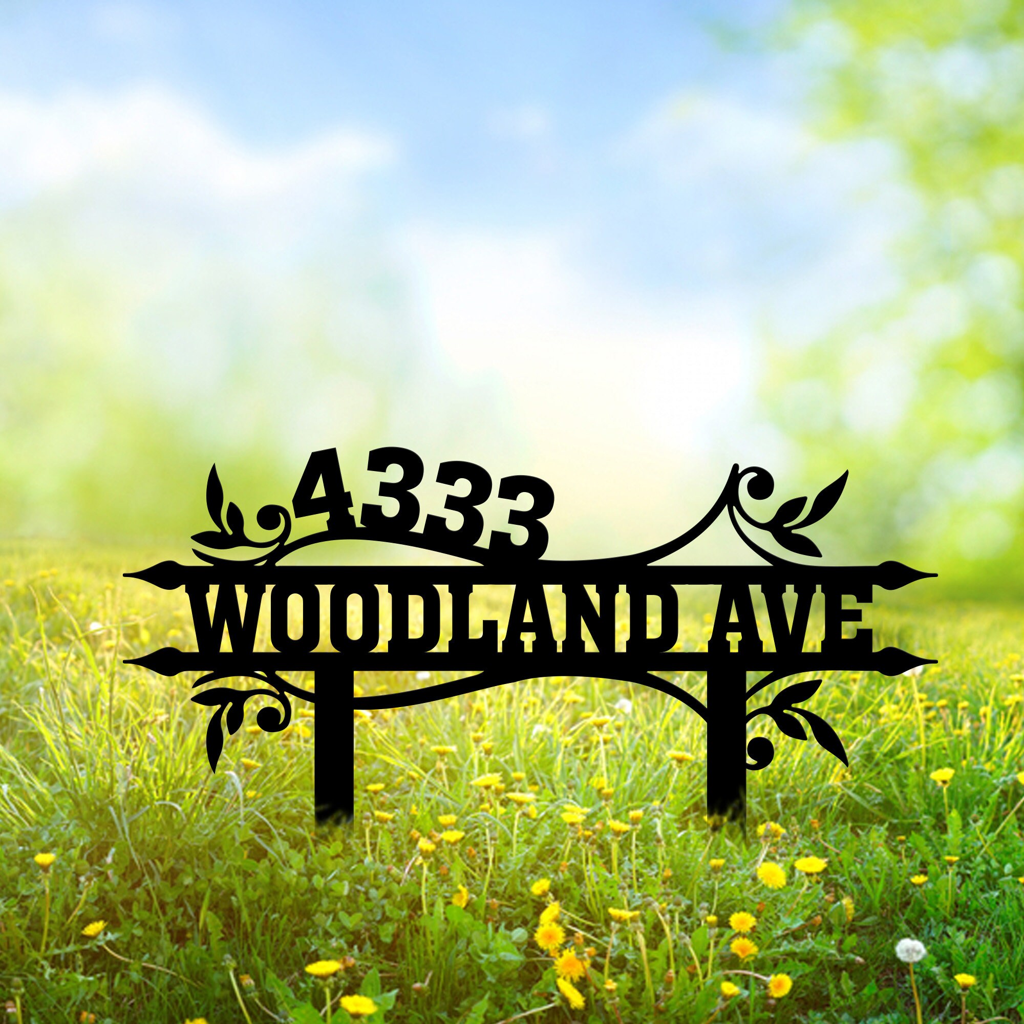 Personalized Garden Metal Sign, Metal House Number Sign,metal Address ...