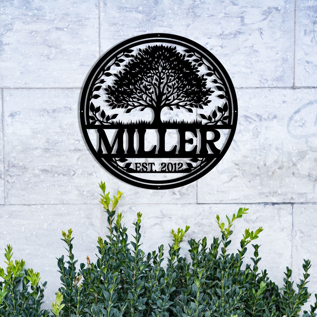 Personalized Tree of Life Metal Sign Wall Art With Led Light, Custom ...